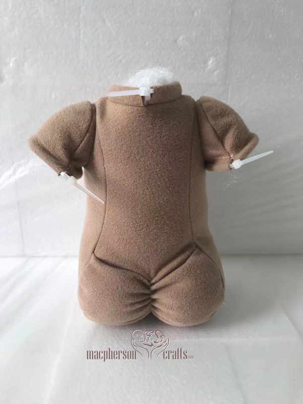 16 Inch Dark Flesh Doe Suede Multi Panel Body ~ 3/4 Arms, Full Front ...