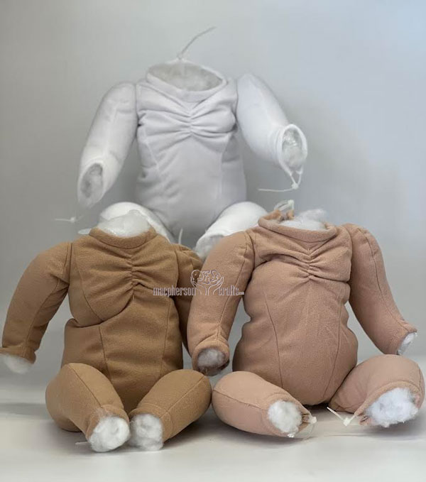 18 Inch Dark Flesh Doe Suede Multi Panel Body ~ 1/4 Arms, 1/4 Legs