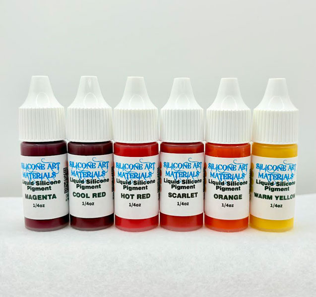 A Set SAM Liquid Silicone Pigment ~ Warm Color ~ 6 Colors ~ 1/4OZ