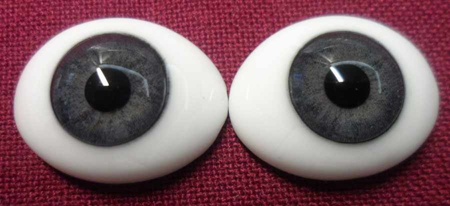 14mm Oval Glass Eyes: 14mm Oval Glass Eyes - Newborn Grey