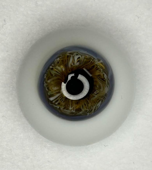 18mm Half Round Real Life Glass Eyes -Hazel