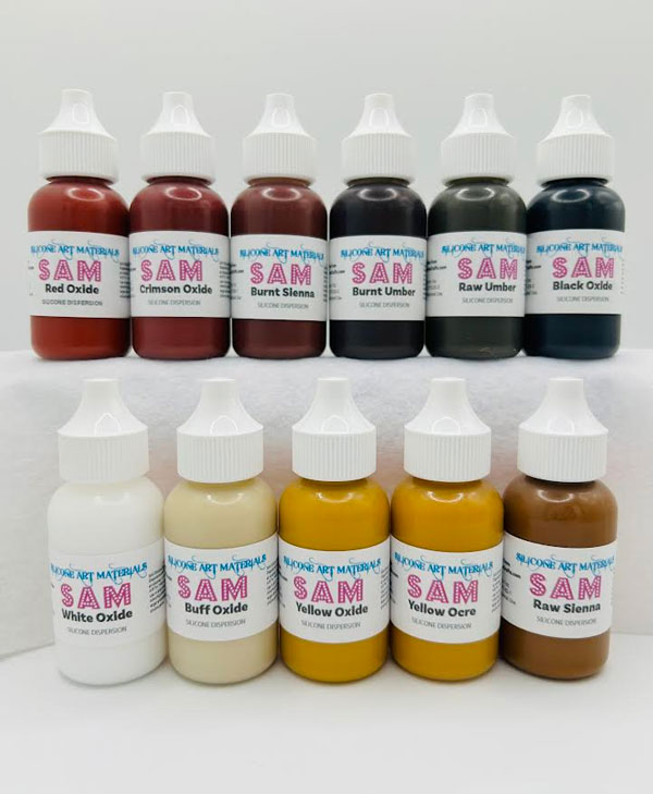 SAM Silicone Paint Set ~ Extended Earth Colors ~ 11 Colors ~ 1 OZ Size