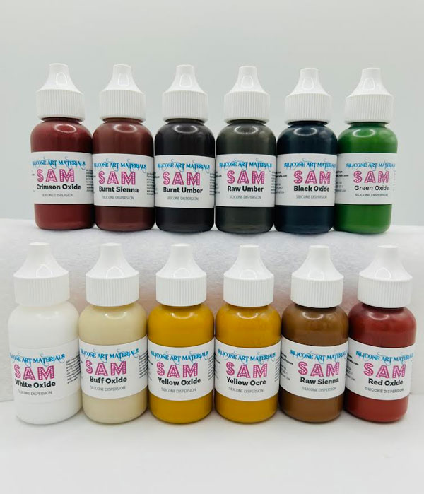 SAM Silicone Paint Set ~ Extended Earth Colors ~ 12 Colors ~ 1 OZ Size