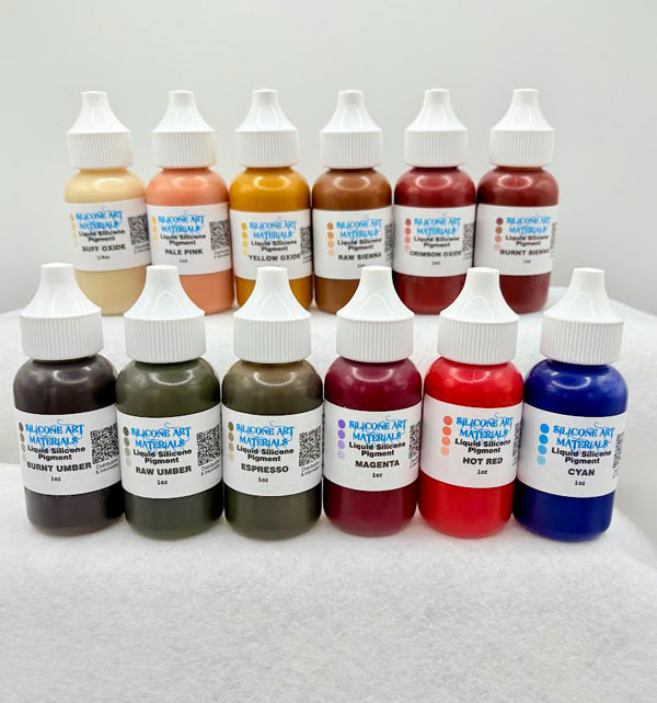 A Set SAM Liquid Silicone Pigment ~ Biracial Colors ~ 12 Colors ~ 1OZ