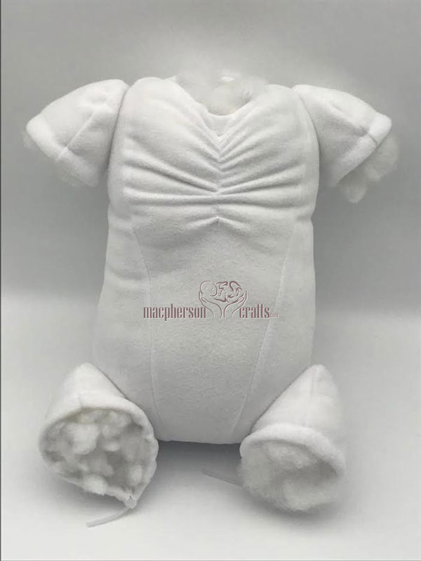 26 Inch White Doe Suede Multi Panel Body ~ 3/4 Limbs ~ Jointed