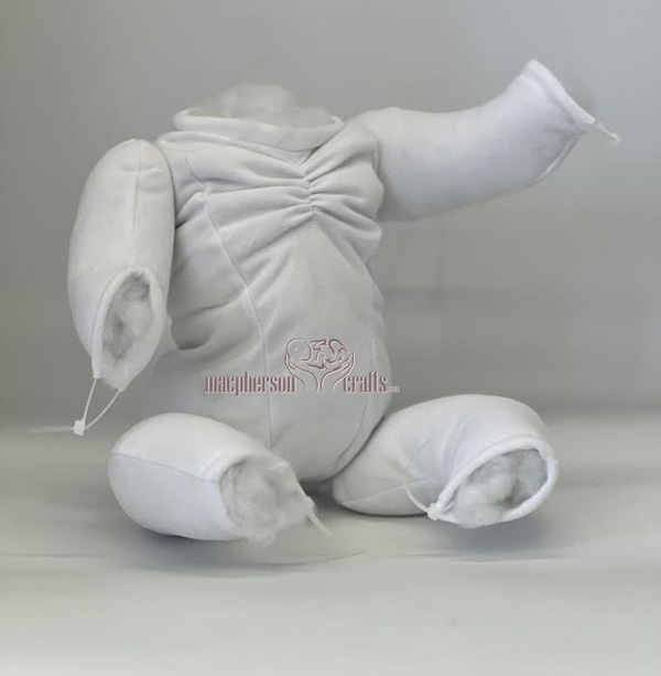 20 Inch White Doe Suede Multi Panel Body ~ 1/4 Arms, 1/4 Legs