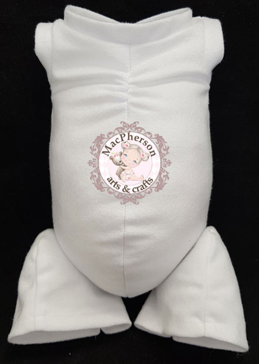 28 Inch Bodies: 28 Inch White Body - Full Arms Non-Jointed w 3/4 Legs