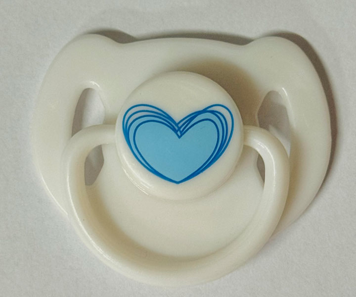 White & Blue Heart Pacifier