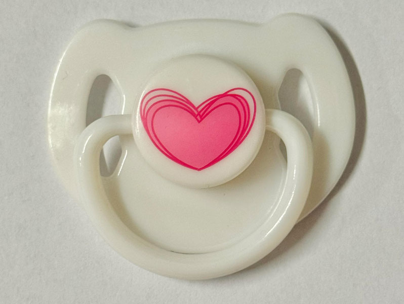 White & Pink Heart Pacifier