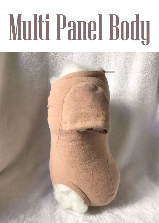 24 Inch Flesh Doe Suede Multi Panel Body ~ 3/4 Arms, Full Side Legs ...