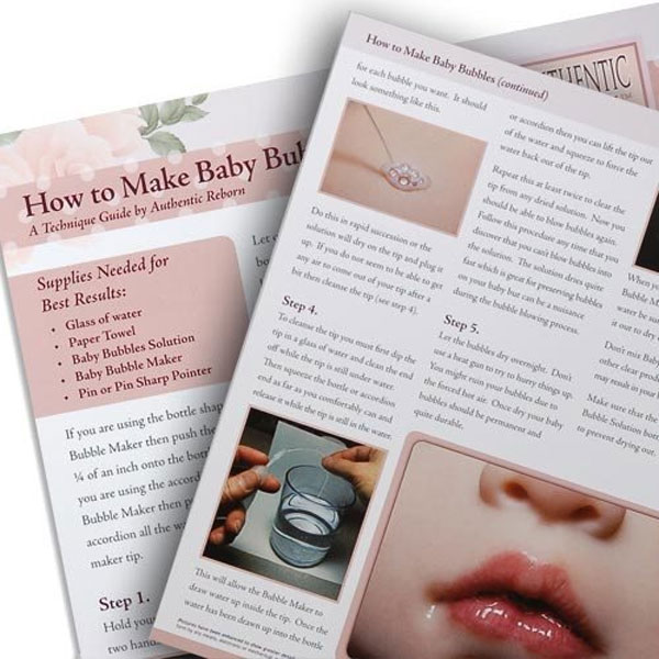 How to make Baby Spit Bubbles Tutorial Sheet by Secrist