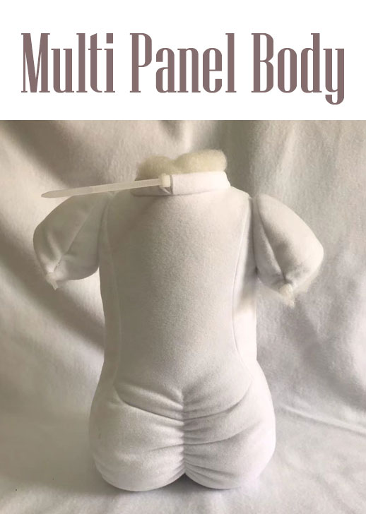 24 Inch White Doe Suede Multi Panel Body ~ 3/4 Arms, Full Front Legs ...